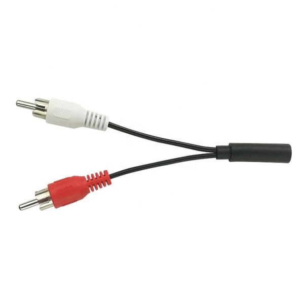 Quality Splitter Female 3.5mm Aux Audio Jack to 2 RCA Male AV Cable for Speaker for sale