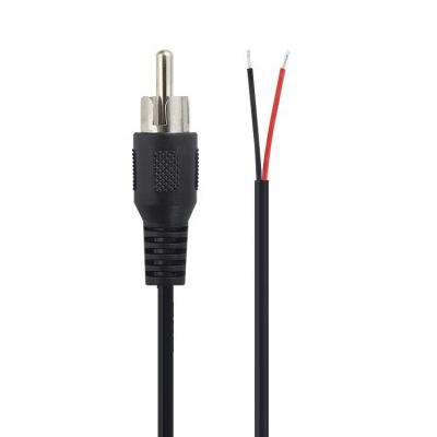 China Custom RCA Male Plug to Bare Stripped Wire Tinned Ends Cable for sale