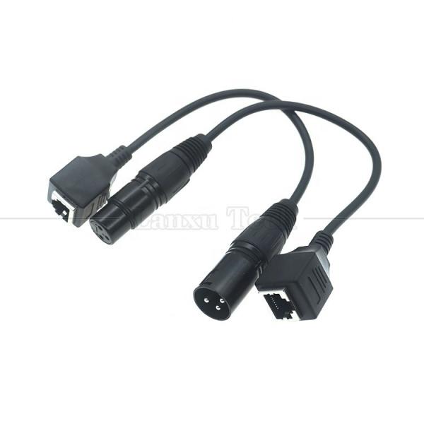 Quality XLR 3 Pin Poles Male Female to RJ45 Female Cat5 Network Ethernet Adapter Cable for Led Audio DMX CON Controller for sale