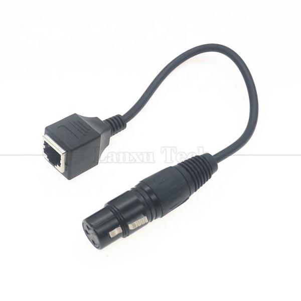 Quality XLR 3 Pin Poles Male Female to RJ45 Female Cat5 Network Ethernet Adapter Cable for sale
