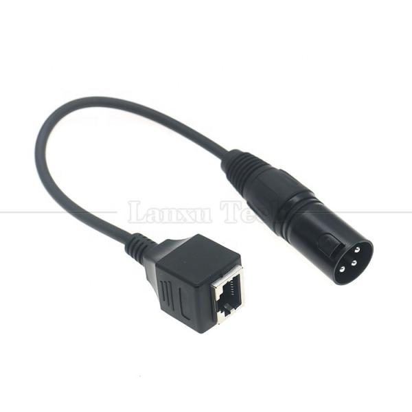 Quality XLR 3 Pin Poles Male Female to RJ45 Female Cat5 Network Ethernet Adapter Cable for sale