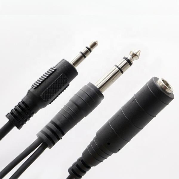 Quality Splitter Male to Female 6.35mm 3.5mm TRS Jack Microphone Audio Cable for sale