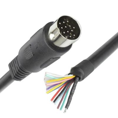 中国 カスタム 1M 2M シールド 13 PIN Din コンネクタをオープンワイヤのピグテールケーブルに 販売のため