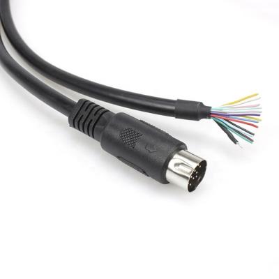 中国 カスタム 1M 2M シールド 13 PIN Din コンネクタをオープンワイヤのピグテールケーブルに 販売のため