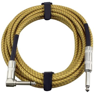 Cina 3M 10FT Durabile intrecciato angolo destro Retta 1/4 TS Jack Strumento elettrico Guitar Patch Cable in vendita