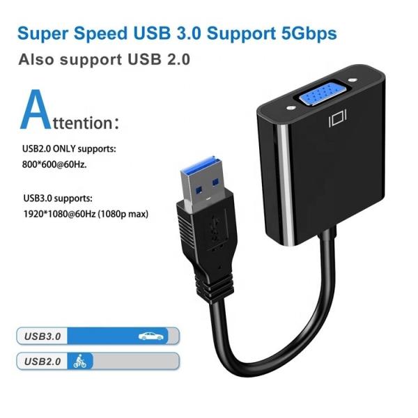 Quality Multi Display Video Converter USB 3.0 to VGA Adapter for PC Laptop Monitor for sale