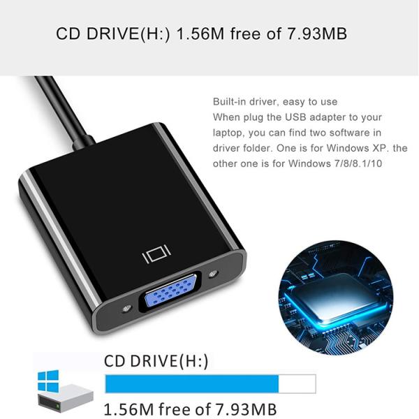 Quality Multi Display Video Converter USB 3.0 to VGA Adapter for PC Laptop Monitor for sale