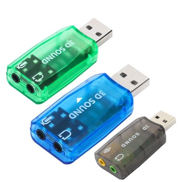 Quality Plug and Play 5.1 External 3D Mic Stereo Studio Audio USB Interface Sound Card Adapter with 3.5mm Headphone for sale