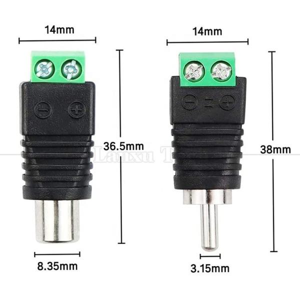Quality RCA Female Male to Screw Terminal AV Phono Solderless Plug Wire Connector for sale