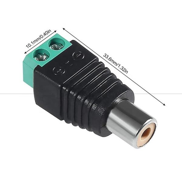 Quality RCA Female Male to Screw Terminal AV Phono Solderless Plug Wire Connector for sale