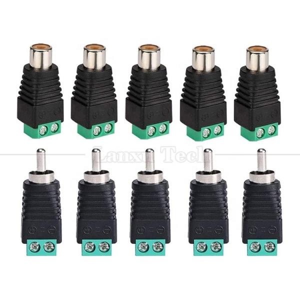 Quality RCA Female Male to Screw Terminal AV Phono Solderless Plug Wire Connector for sale