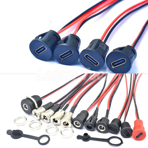 Quality DC 022 5.5x2.1mm 5.5x2.5mm Female Socket Threaded Mount to JST SM 2 Pin for sale