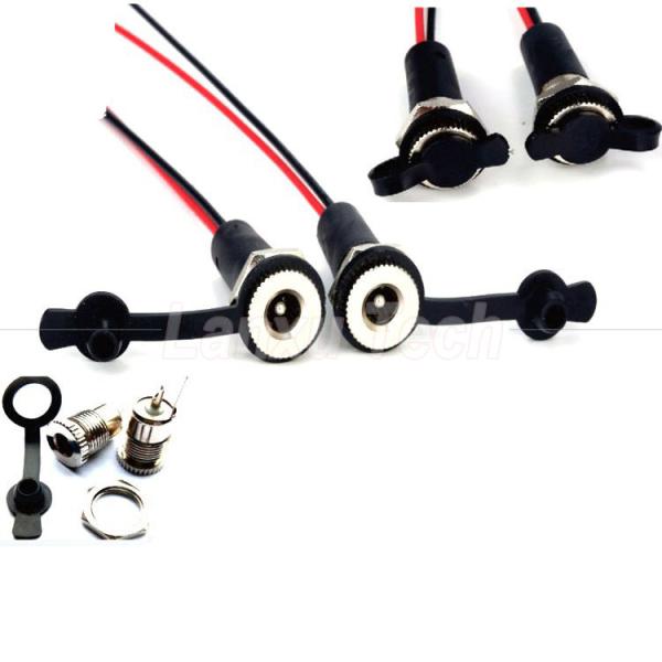 Quality DC 022 5.5x2.1mm 5.5x2.5mm Female Socket Threaded Mount to JST SM 2 Pin for sale