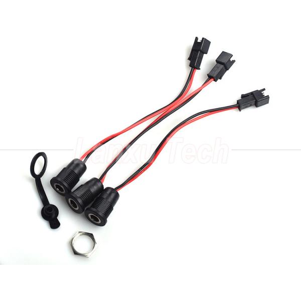 Quality DC 022 5.5x2.1mm 5.5x2.5mm Female Socket Threaded Mount to JST SM 2 Pin for sale