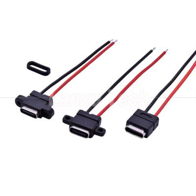 China Cable de fio de tomada de tomada feminina USB tipo C soldeiro à prova d'água para impressora de laptop à venda