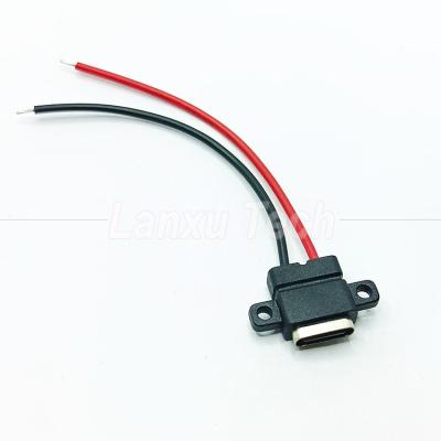 China Cable de fio de tomada de tomada feminina USB tipo C soldeiro à prova d'água para impressora de laptop à venda