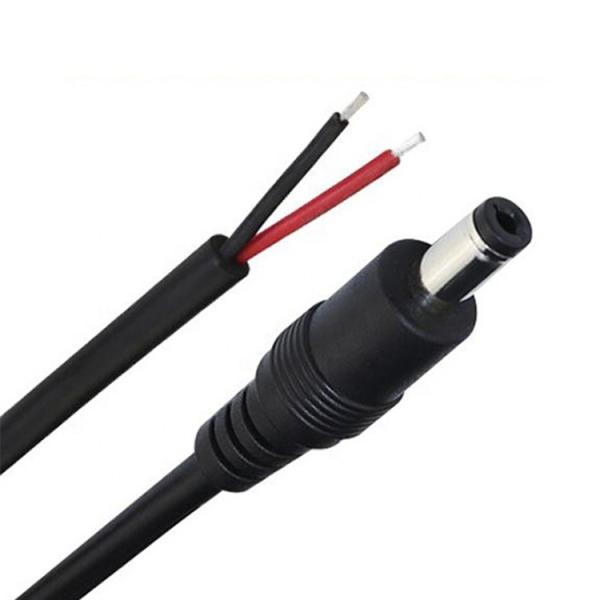 Quality CUSTOM DC Male Female Barrel Jack 2.1x5.5mm to Open Pigtail DC Power Cable for sale