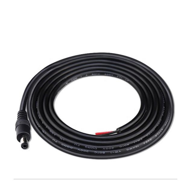 Quality CUSTOM DC Male Female Barrel Jack 2.1x5.5mm to Open Pigtail DC Power Cable for sale