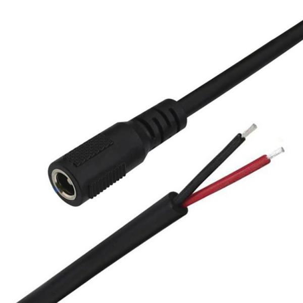 Quality CUSTOM DC Supply Input Jack 2.1x5.5mm Male Female Socket Barrel Connector to Open DC Pigtail Power Cable for sale