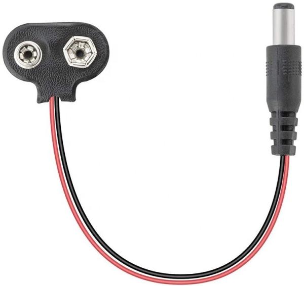 Quality 9V Battery Snap Clip Connector To DC Male 5.5mm/2.1mm Plug Power Cable for Battery Holders for sale