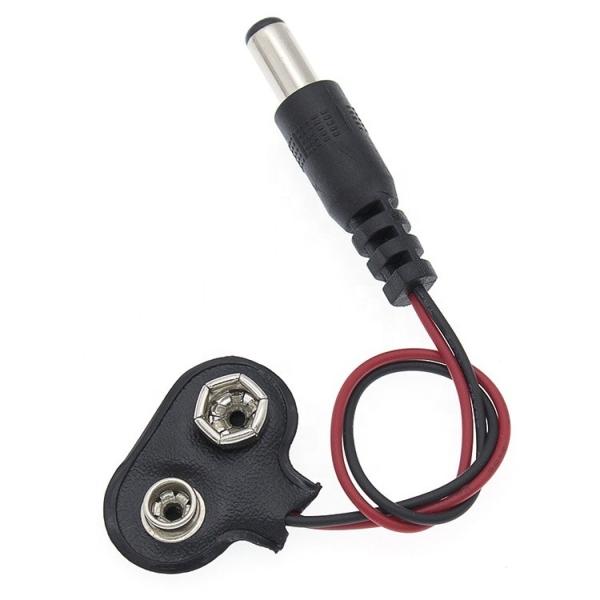 Quality 9V Battery Snap Clip Connector To DC Male 5.5mm/2.1mm Plug Power Cable for for sale