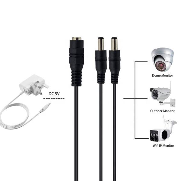 Quality 1 to 2 ways 1 Female to 2 Male 5.5x2.1 mm DC Power Supply Splitter Cable for for sale