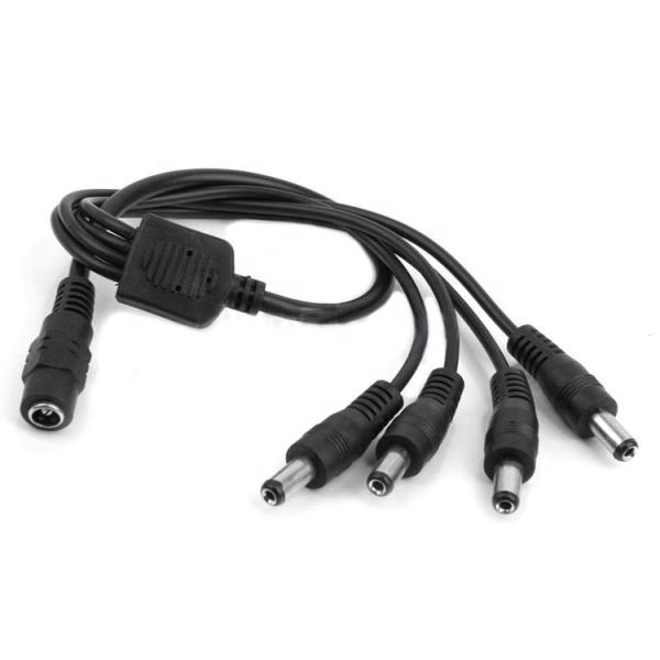 Quality 1 to 4 ways 1 Female to 4 Male 5.5x2.1 mm DC Power Supply Splitter Cable for CCTV Camera LED for sale