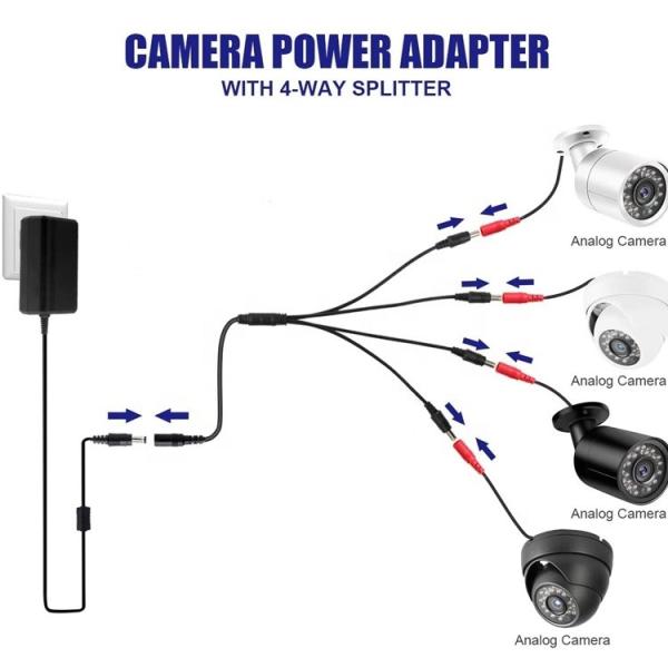 Quality 1 to 4 ways 1 Female to 4 Male 5.5x2.1 mm DC Power Supply Splitter Cable for for sale