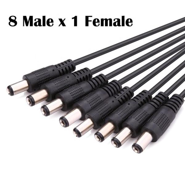 Quality 1 to 8 ways 1 Female to 8 Male 5.5x2.1 mm DC Power Supply Splitter Cable for for sale