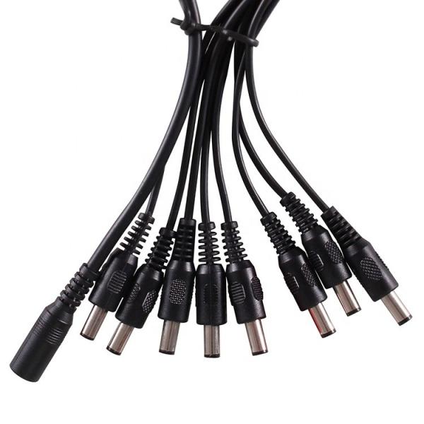 Quality 1 to 8 ways 1 Female to 8 Male 5.5x2.1 mm DC Power Supply Splitter Cable for for sale