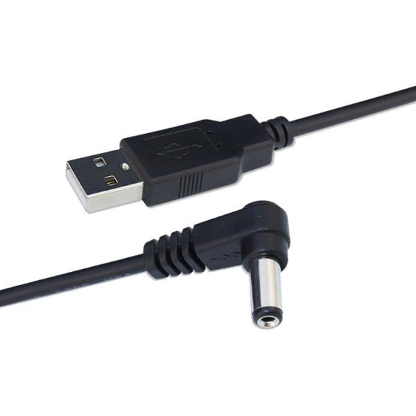 Quality Custom USB Male to Right Angle 5.5 X 2.1mm 2.5 3.5 1.35 Connector Male DC Cable for sale