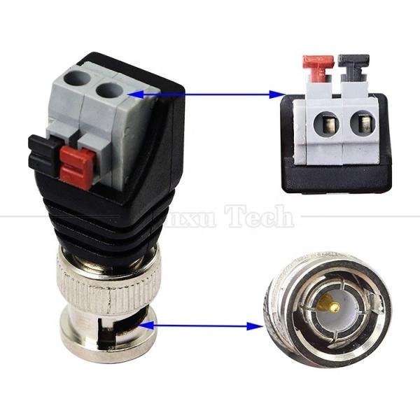 Quality Solderless Screw Terminal 2 Pin Press Button BNC Male Female Connector Power for sale