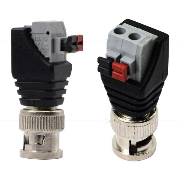 Quality Solderless Screw Terminal 2 Pin Press Button BNC Male Female Connector Power for sale