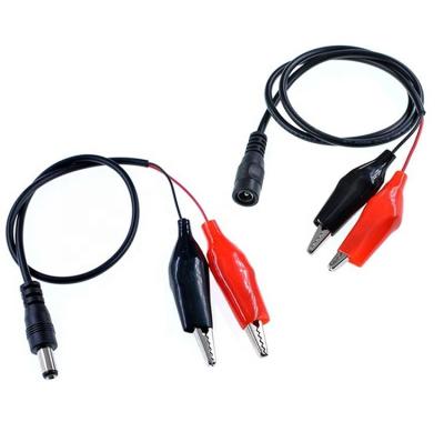 China 30cm DC 5.5x2.1mm Male Female to Dual Alligator Clips Power Supply DC Cable for sale