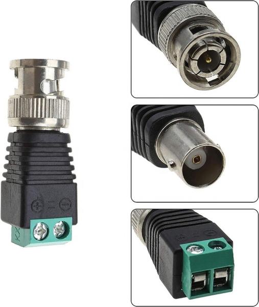 Quality Solderless Screw Terminal BNC Female Male Connector Adapter for CCTV Camera for sale