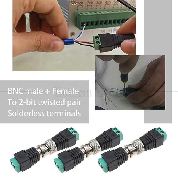 Quality Solderless Screw Terminal Male Female BNC Connector Power Adapter for Cctv for sale