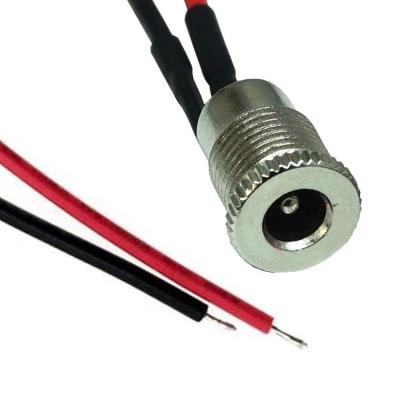 China Threaded Female Mount DC099 Barrel Jack Socket 10A 5.5x2.1mm DC Power Adapter Tinnned Wire End Cable for sale