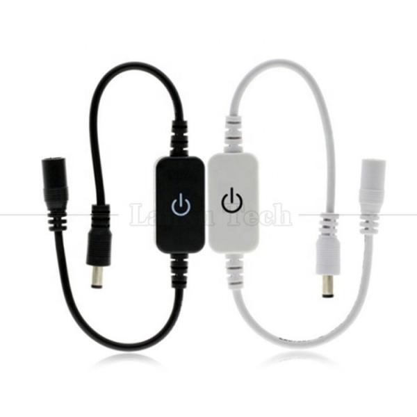 Quality 12v 24v Touch Controller Male to Female DC 5.5x2.1mm on off Dimmer Switch for LED Strip Lights for sale