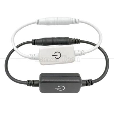 China 12v 24v Touch Controller Male to Female DC 5.5x2.1mm on off Dimmer Switch for LED Strip Lights for sale