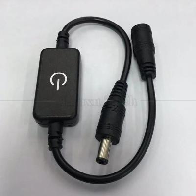 China 12v 24v Touch Controller Male to Female DC 5.5x2.1mm on off Dimmer Switch for LED Strip Lights for sale