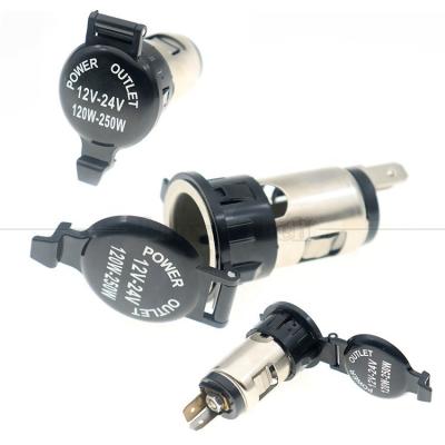 China 12v 24v Waterproof Gap Car Cigarette Lighter Female Socket Power Charger Adapter for Motorcycle for sale
