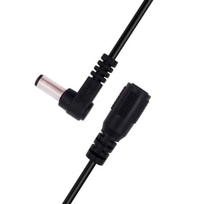 China 90 Degree Angle Male to Female Connector 5.5x2.1mm Barrel Jack DC Power Extension Cable for sale