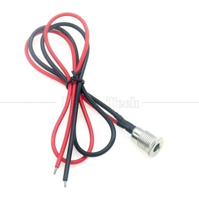 China 18AWG 10A Metal Threaded Female Socket Mount DC099 5.5x2.1mm 5.5x2.5mm Panel Mount Connector Pigtail DC Power Jack Cable for sale