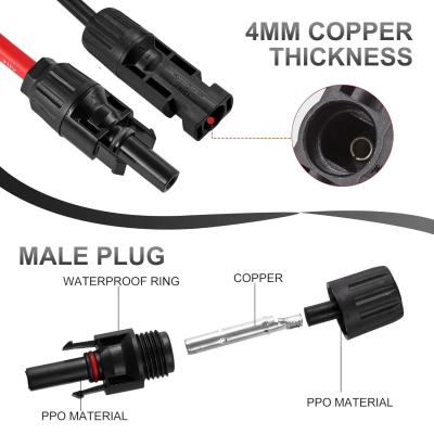 China 10AWG 6mm Waterproof Solar Cable Solar Panel Adapter Wire Solar Extension Cable with Female and Male Connectors Cable Kit Tool for sale