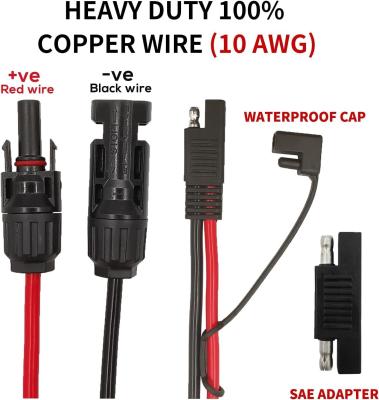 China 10AWG SAE to Solar Panel Adapter Extension Cable RV Solar Panel Connector Cable for RV Caravan Solar Panels Battery Charge for sale