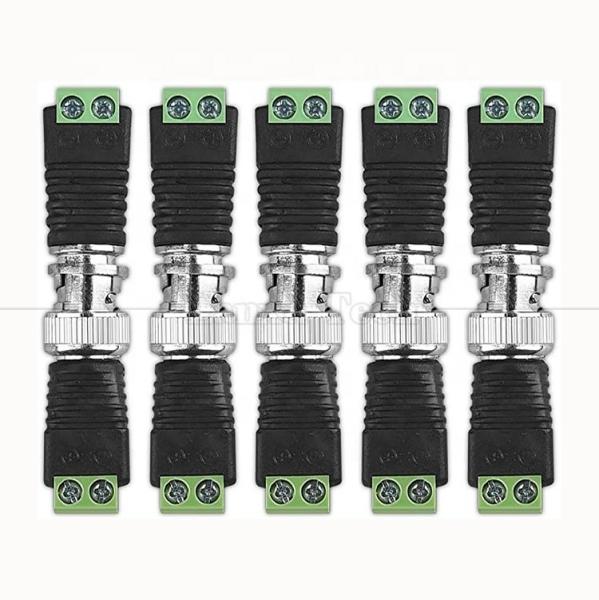 Quality 2 Pin Solderless Screw Terminal BNC Male Female Connector Power Adapter for CCTV for sale