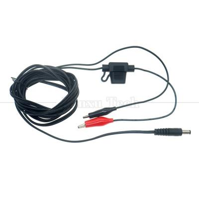 China 12V DC 5.5X2.1mm to Alligator Clips Fuse Power Cable for Trail Camera for sale