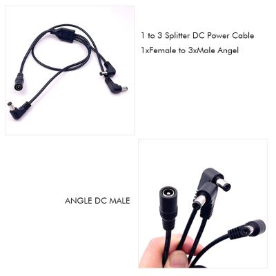 China 1 Female to 3 Angle Male Ways DC Splitter Power Extension Cable for CCTV Security Camera for sale