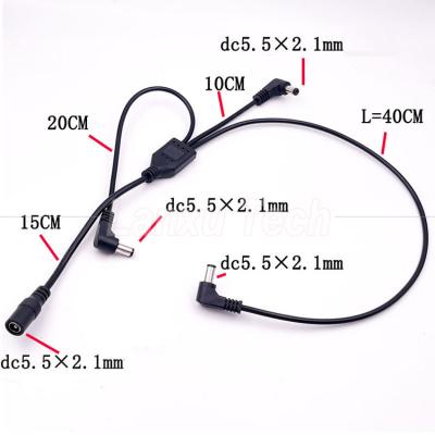 China 1 Female to 3 Angle Male Ways DC Splitter Power Extension Cable for CCTV Security Camera for sale
