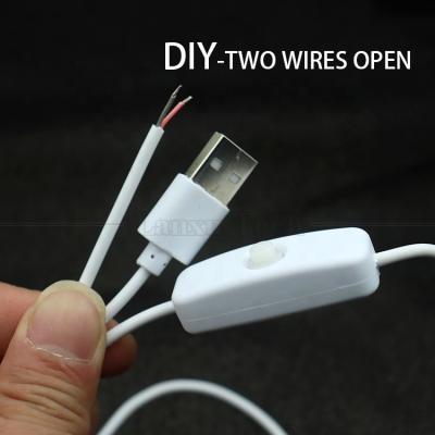 China DIY 1m Power on off Controller Open Wire USB Switch Cable for Led Light Strip Lamp for sale